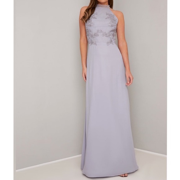 Chi Chi London | Dresses | Chi Chi London Lace Halter Neck Light Blue ...